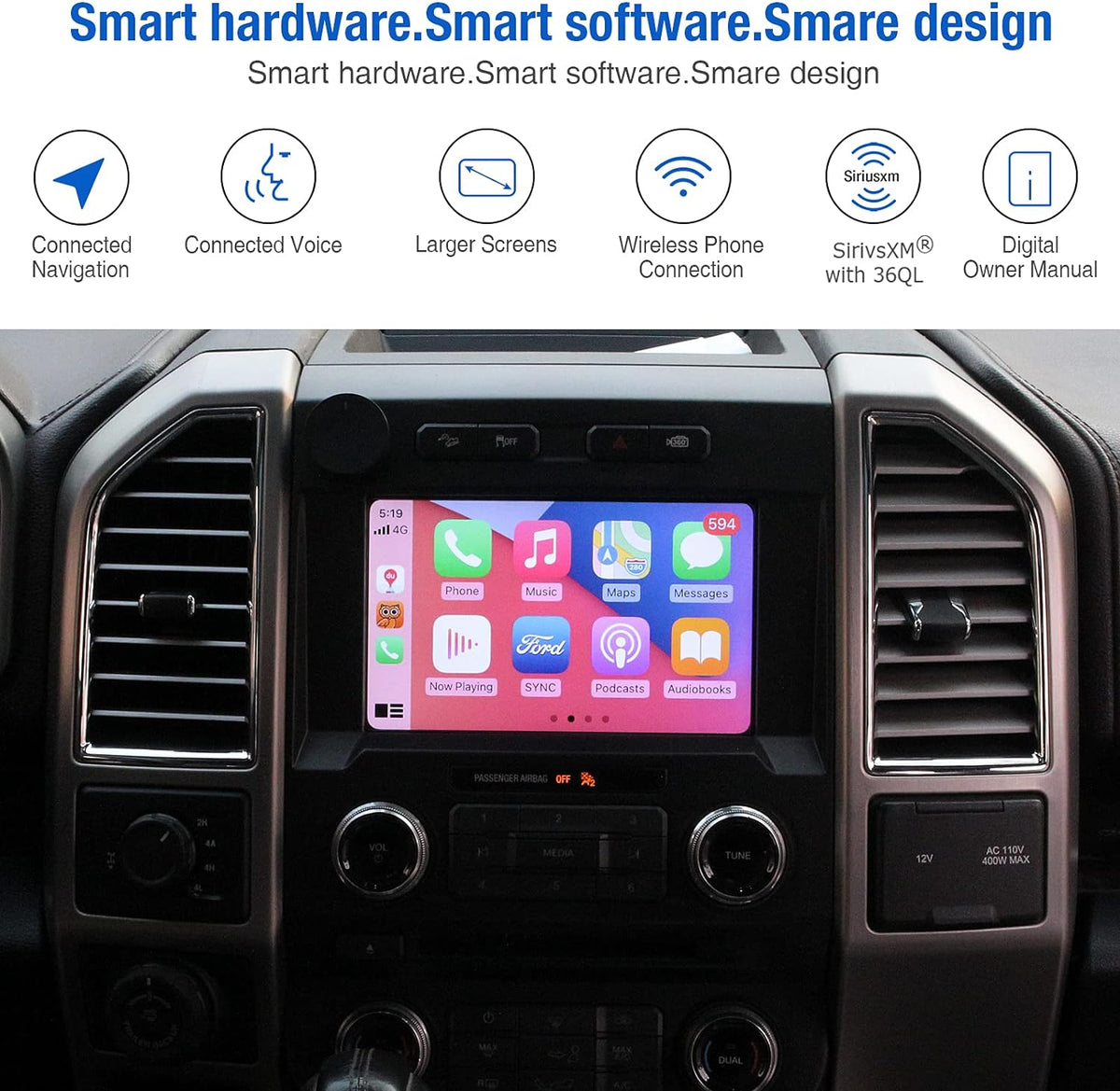 2019 2020 2021 2022 FORD F250 F350 F450 4' SYNC1 TO SYNC3 UPGRADE 8' C ...