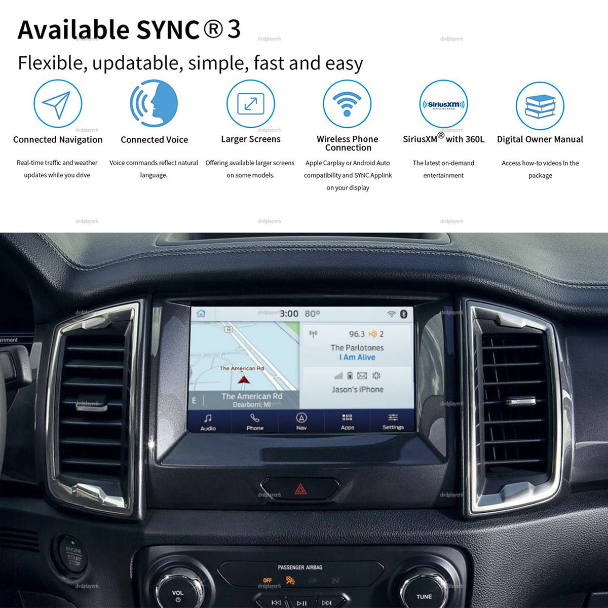 2019 2020 2021 Ford Ranger 4' SYNC1 TO SYNC3 UPGRADE 8' CONVERSION OEM ...